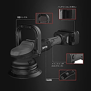 SPTA 18V Cordless Car Polisher, 15mm Orbit 2000-4800 OPM Portable Buffer Polisher with 7 Variable Speed 2Pcs 4.0Ah Battery, 6 Sponge Pads,2 Wool Pad, Tool Bag for Car Polishing, Waxing