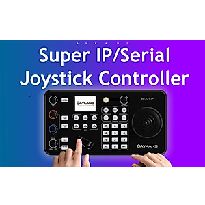 AVKANS Super PTZ Camera Joystick Controller, IP NDI PTZ Camera Controller Keyboard with 4D Joystick for Worship Church Live Streaming, PoE Enable (PTZ Controller with 2 inch Screen)