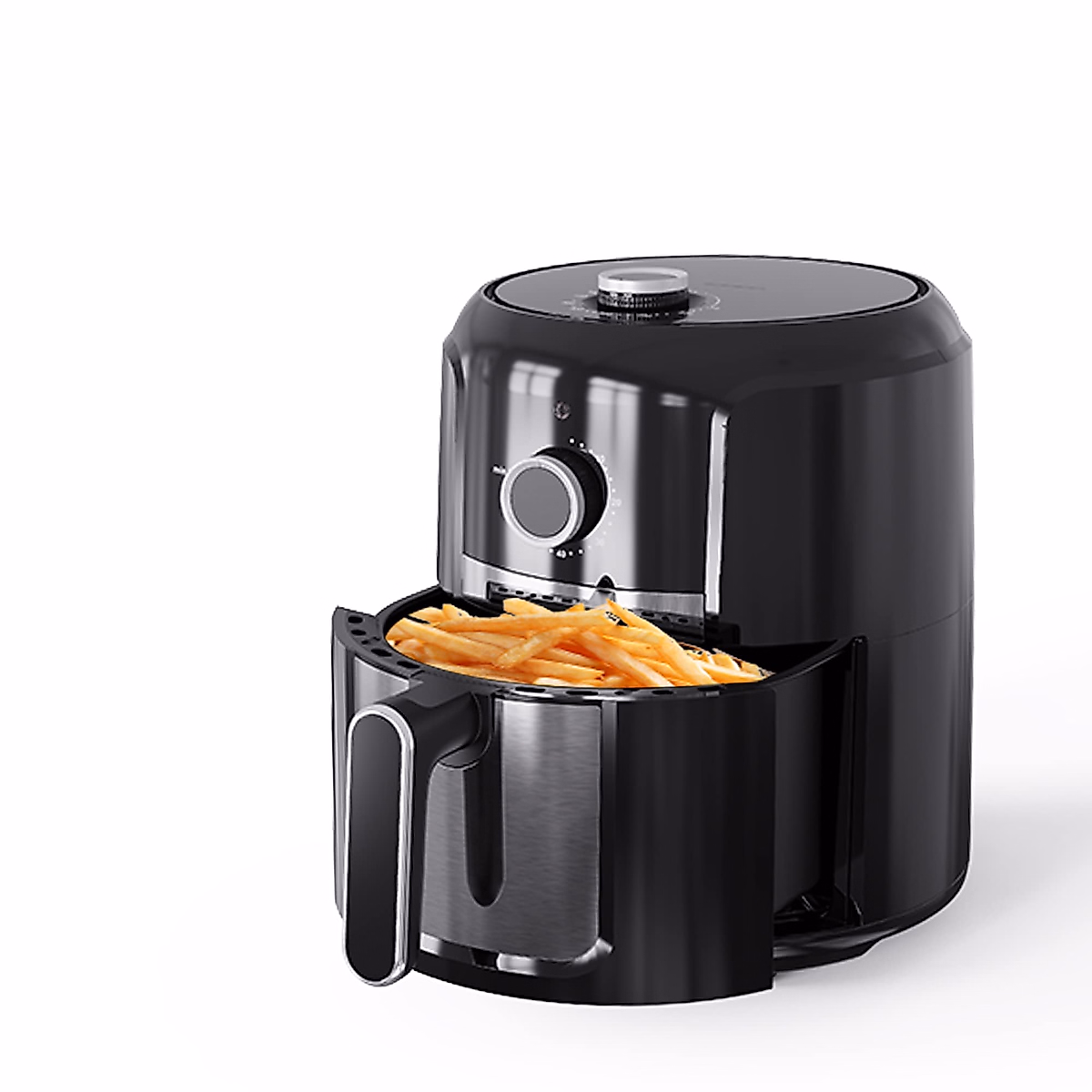 Besile 4.0QT Air Fryer Oilless Cooker with Temperature and Time Control, 75 Recipes Auto Shut Off Feature, 1-Year Warranty, 1300W (Black)