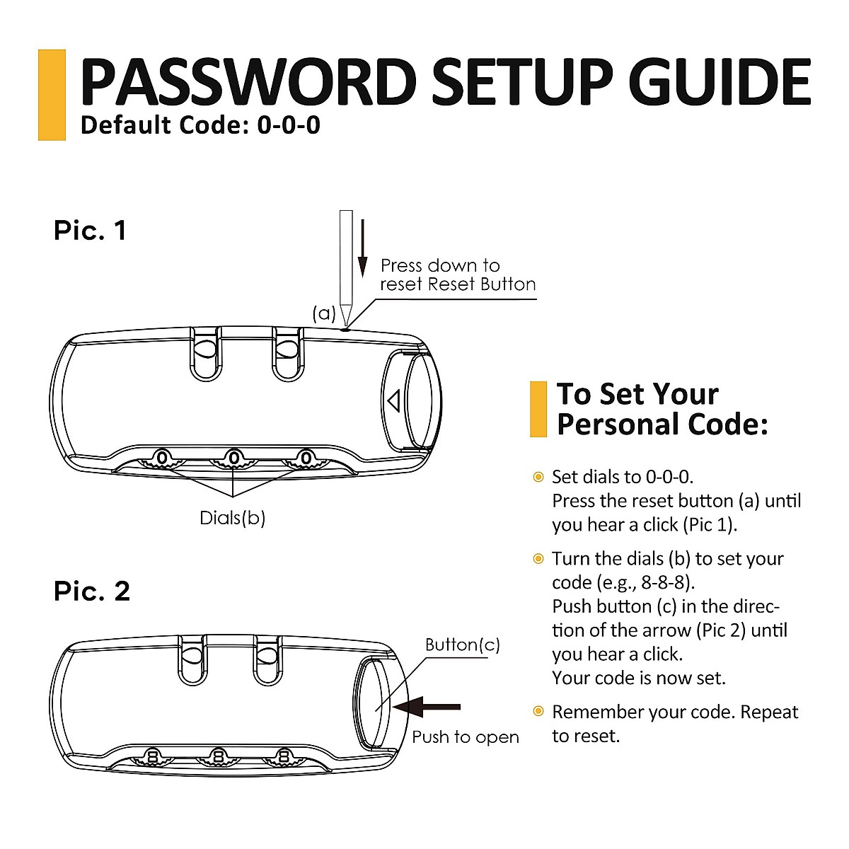 GENTINGBRO Bag with Combination Lock Medicine Lock Bag Travel Bag Lunch Bag Black