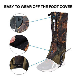 Vbestlife Snow Legging Gaiters,Outdoor Waterproof Hunting Leg Gaiters Leg Cover Wraps Snow Boot Gaiters for Cam Hiking Walking Climbing