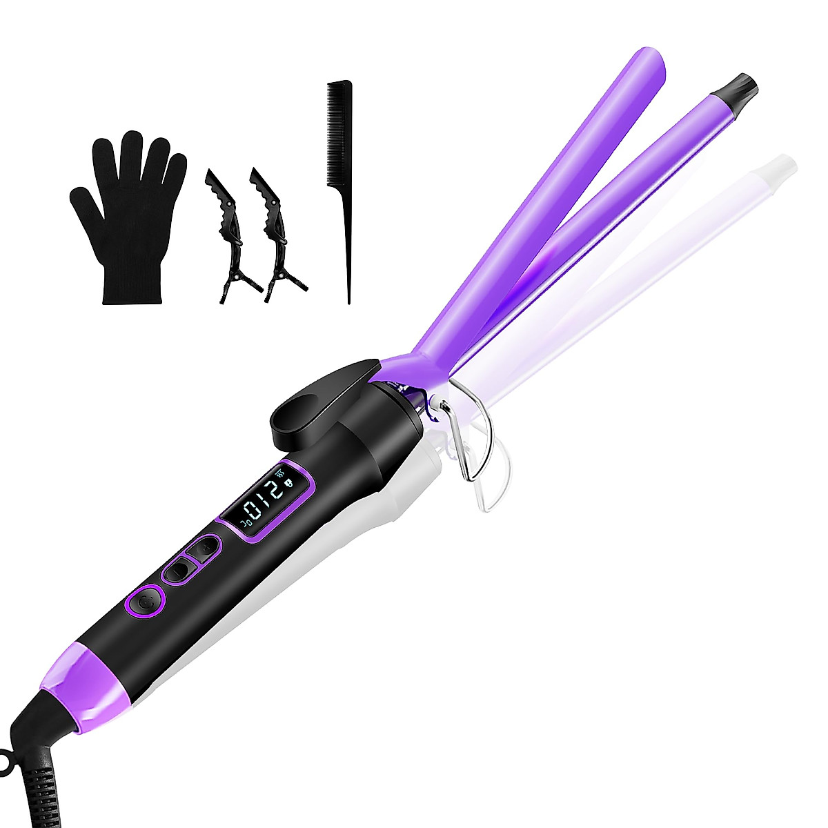3/8 Inch Curling Iron, Professional 9mm Curling Iron for Short & Long Hair, Ceramic Curling Wand with Temps Control 120 ℃-210 ℃,Small Curling Iron, Dual Voltage Wand Curling Iron, Travel Curling Iron