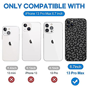 Hython Case for iPhone 13 Pro Max Case Leopard, Matte Black Cheetah Print Pattern Design [Not Rub Off], Cute Aesthetic Slim Soft Flexible TPU Shockproof Protective Phone Case Cover for Women Men