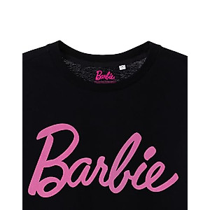 Barbie Women's Black Logo Tee | Iconic Brand | Fashionable Retro Top | Comfortable Fit Movie Merchandise - Small
