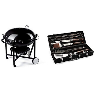 Weber 60020 The Ranch Charcoal Kettle Grill with Cuisinart Grilling Set