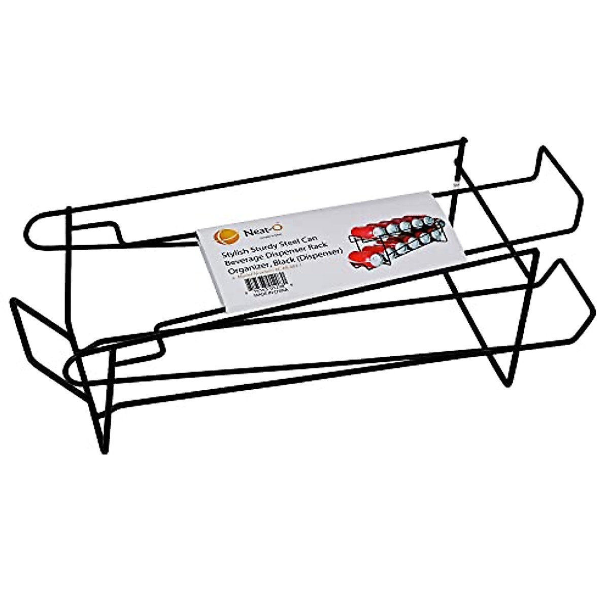 Neat-O Stylish Sturdy Steel Can Beverage Dispenser Rack Organizer, Black (Dispenser)