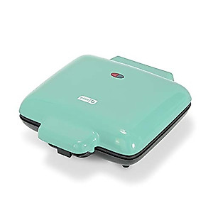 DASH No-Drip Waffle Maker: Waffle Iron 1200W + Waffle Maker Machine For Waffles, Hash Browns, or Any Breakfast, Lunch, & Snacks with Easy Clean, Non-Stick + Mess Free Sides - Aqua