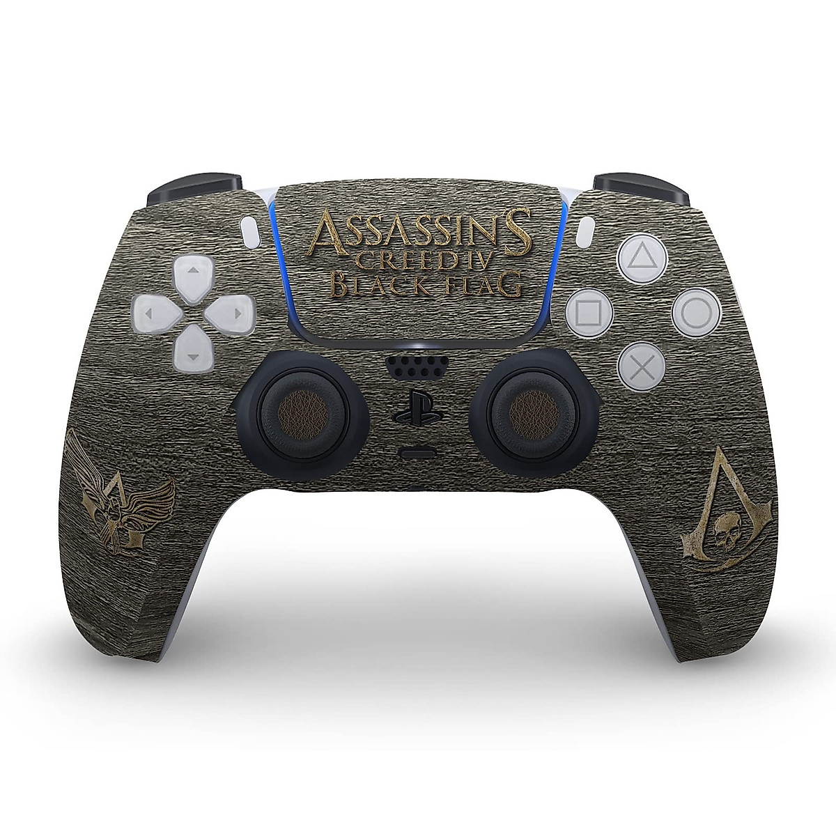 Head Case Designs Officially Licensed Assassin's Creed Wood And Gold Chest Black Flag Graphics Vinyl Faceplate Sticker Gaming Skin Decal Cover Compatible With Sony PS5 Digital & DualSense