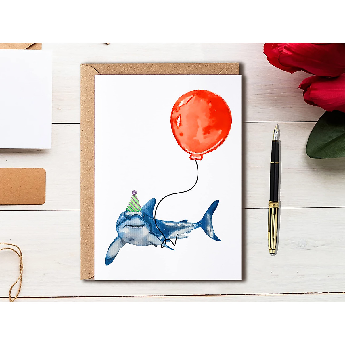 OystersPearl Shark Birthday Card - Funny Shark Greetings Card - Shark Pun Birthday Card - Childrens Birthday Card - Funny Birthday Card - Kids Cards, 5 x 7 inches