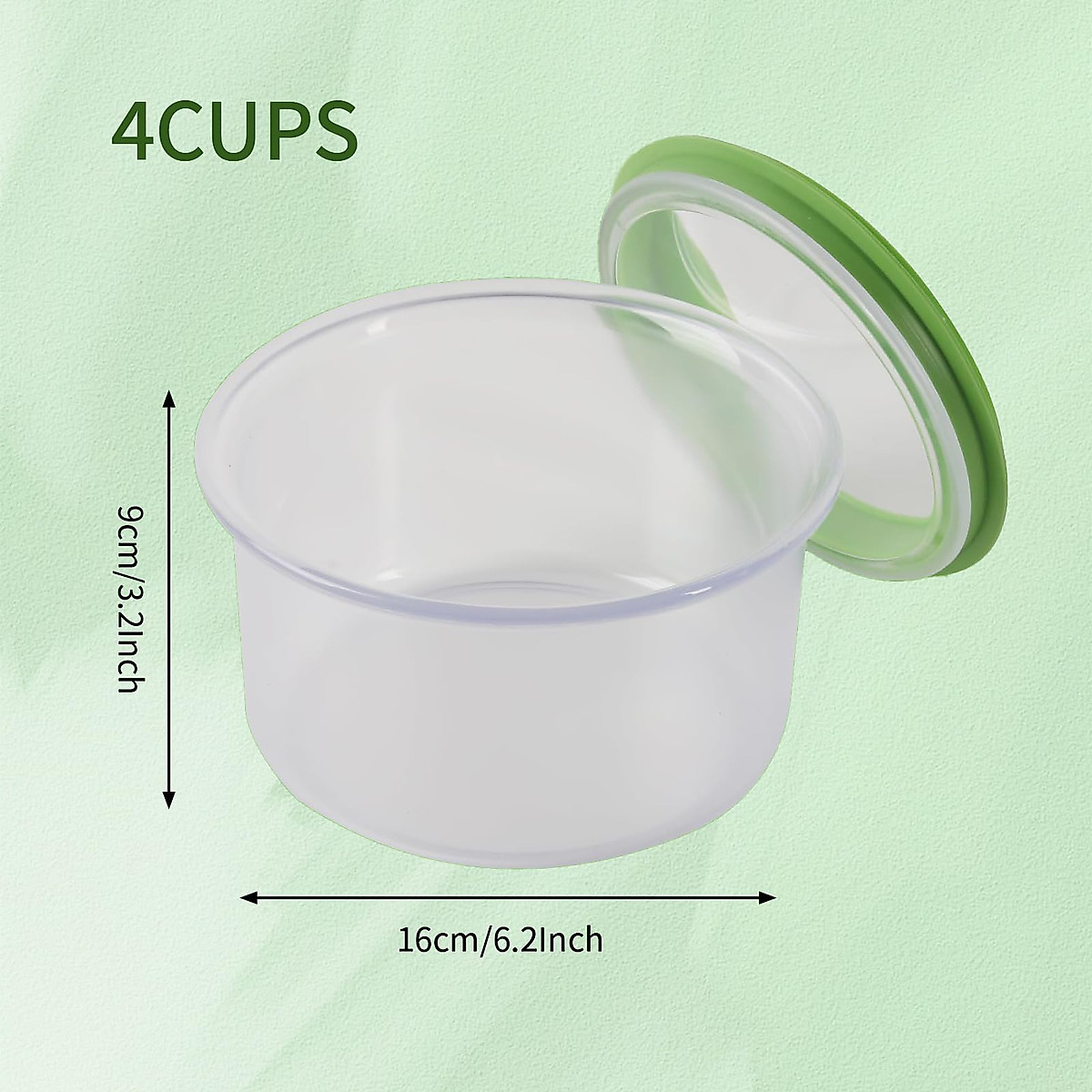 Defresit 2Pcs Guacamole Keeper-4 Cups with Airtight Lid Fresh Longer Guacamole Saver Food Storage Containers for Dips-