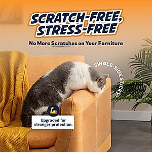 Panther Armor Anti Scratch Furniture Protector, 6-Sheets + 36 Pins, Couch Guards from Cat Claws, 100% Transparent, Stop Cats & Dogs from Scratching Furniture, Heavy Duty