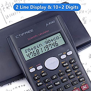 Splaks 2-Line Engineering Scientific Calculator LED Display Function Calculator Suitable for School Business (2pack)