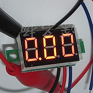 (5 Pack) JacobsParts DC 0-30V 3-Wire Voltmeter 3-Digit LED Display Panel Volt Meter Digital Voltage Tester (Red)