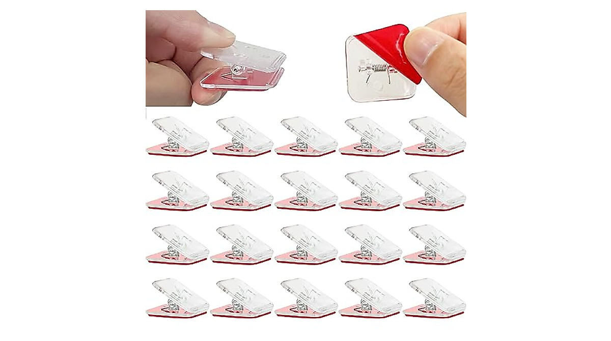 Self-Adhesive Clips - 20 Pack for Home & Office