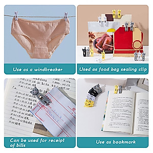 6Pcs Cat Shaped Bag Clips, Small Cat Chip Clips, Paper Clamp, Clothespin Chip Food Storage Bag Seal Clamp, Mini Multipurpose Clips Food Sealer(Gray)