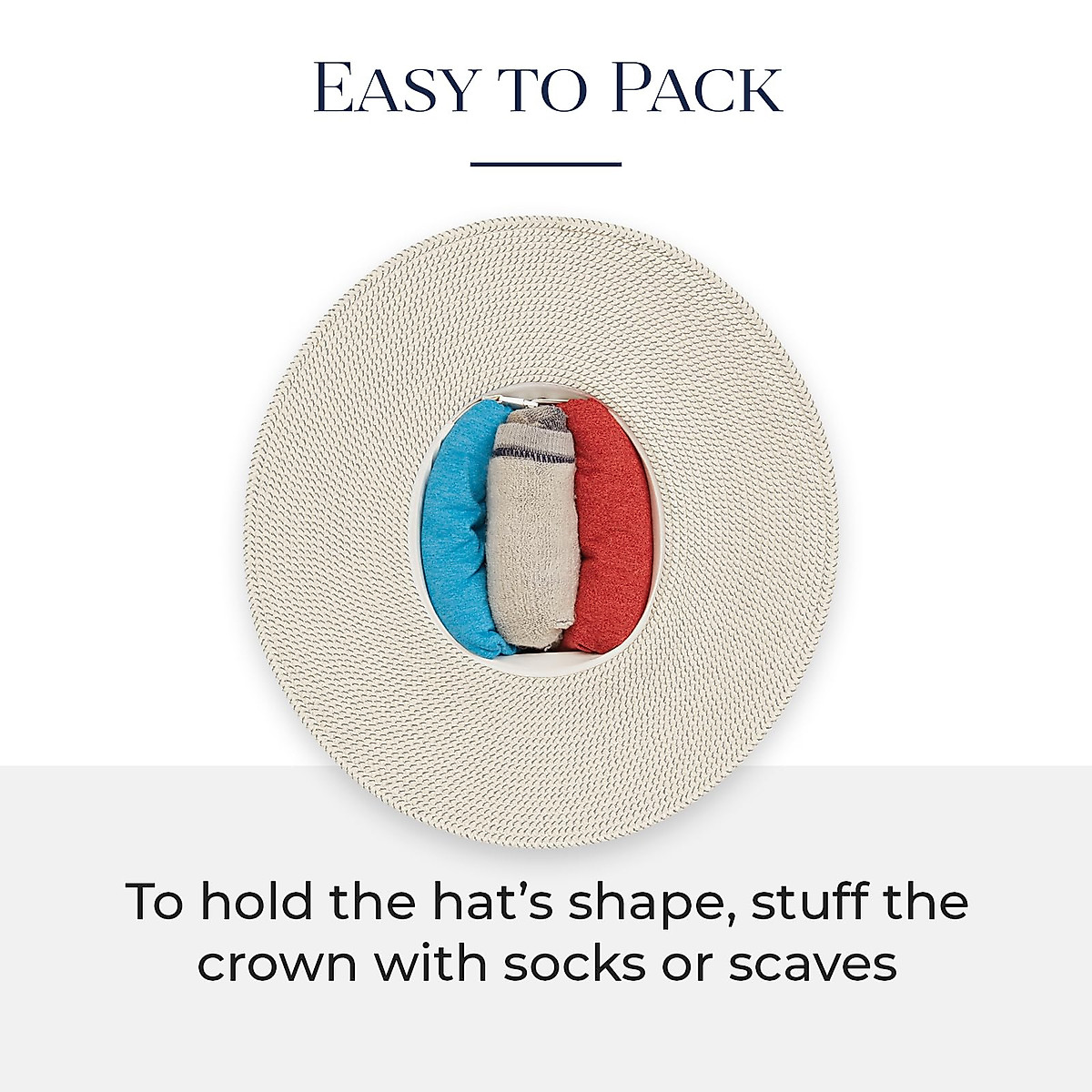 CARKELLA by Wallaroo Women’s Kerrigan Fedora – UPF 50+, Wide Brim, Packable Design, Adjustable Sizing for Medium Crown Sizes – Stylish Sun-Smart Hat for Golf, Resort and Travel (Ivory/Black)