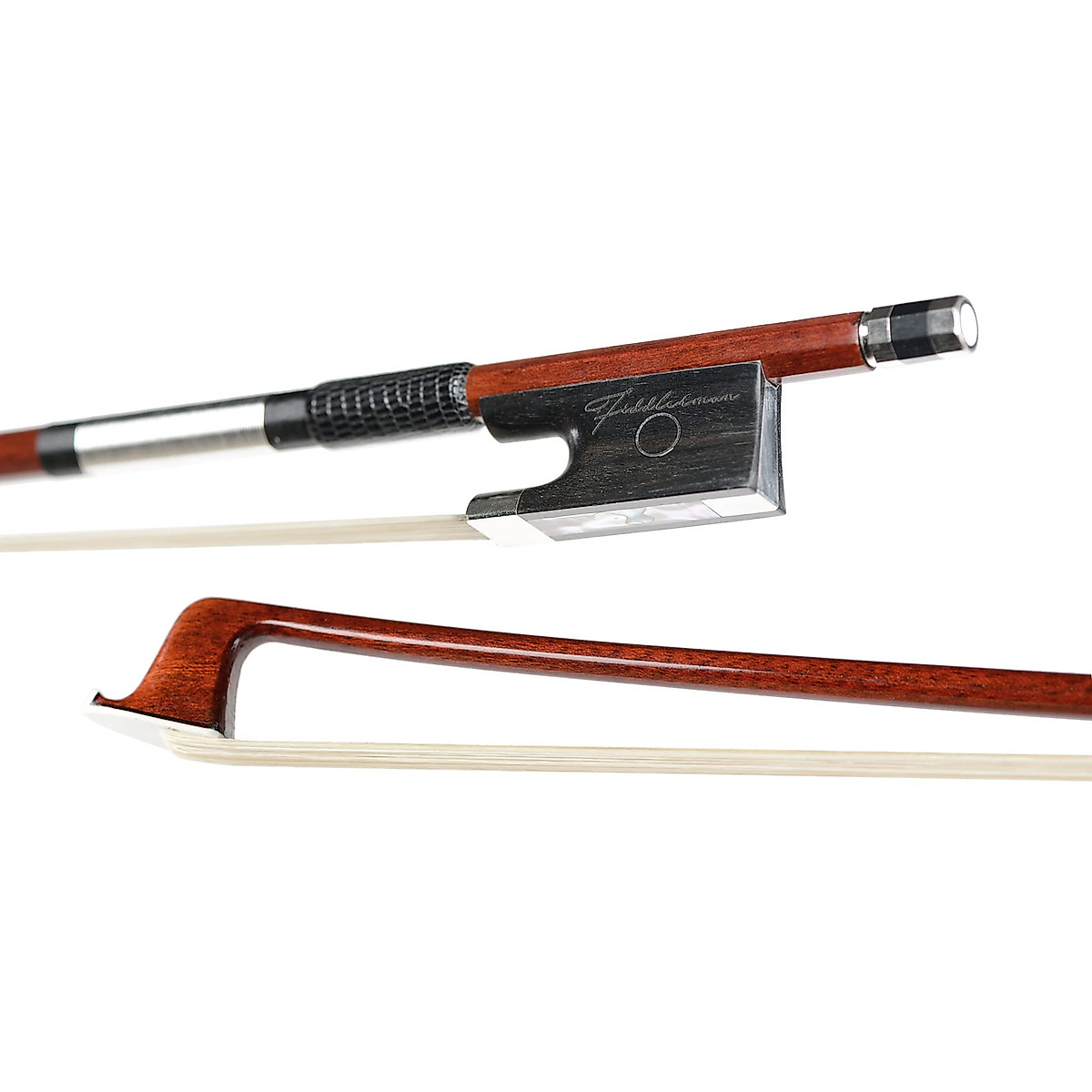Fiddlerman Hybrid Wood and Carbon Fiber Violin Bow Copper Mounted Ebony Frog Made With Unbleached Siberian Horse Hair 4/4