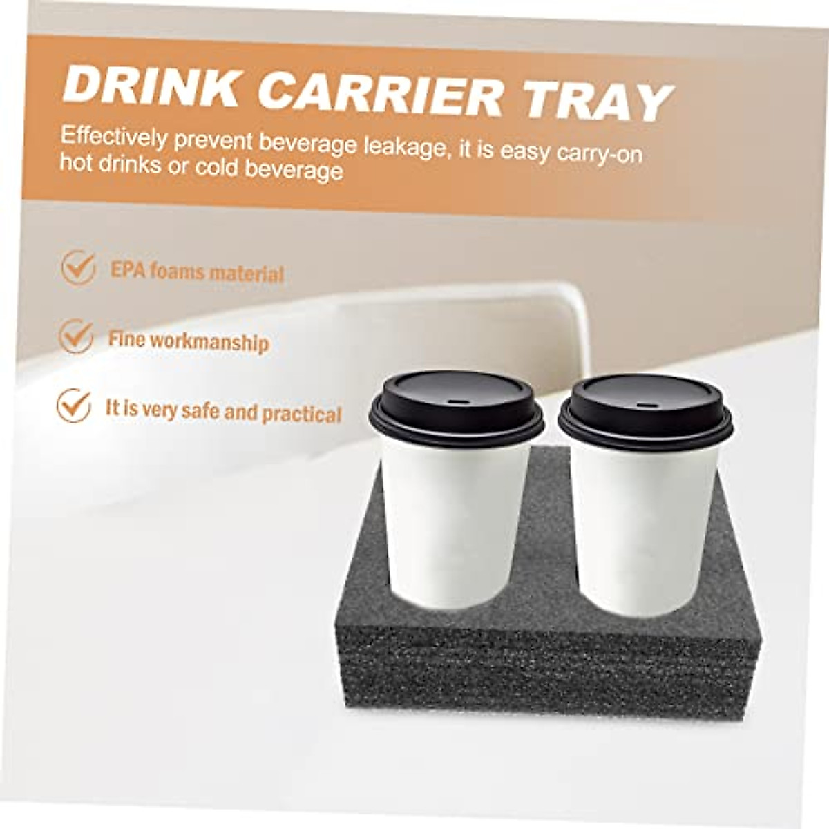 Alipis 2pcs 4 Hole Cup Holder Couch Cafe Drink Carriers Cold Drink Carrier Cup Tray Packing Tray Foldable Cup Drink Carrier Tray Milk Coffee Cup Foam Stand Pearl Cotton Travel