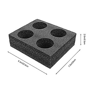 2pcs 4 Hole Cup Holder Glass Cup Holder 4 Cup Holder Tray Decorative Tray Foam Coffee Carrier Foldable Cup Carrier Takeout Cup Trays Travel Pearl Cotton Hollow Out Small Counter