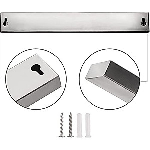 Enkrio 10 Inch Magnetic Knife Strip No Drilling - Upgraded Stainless Steel Magnetic Knife Holder for Wall with 3M Type, Magnet Knife Strip Bar Rack for Kitchen Utensil & Tool Holder