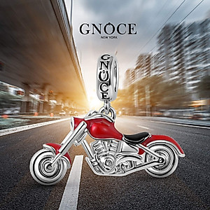 GNOCE Motorcycle Pendant Charm Sterling Silver Dangle Charm For Bracelet/Necklace For Women