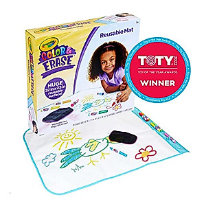 Crayola Color and Erase Mat, Travel Coloring Kit, Gift for Kids, Ages 3, 4, 5, 6
