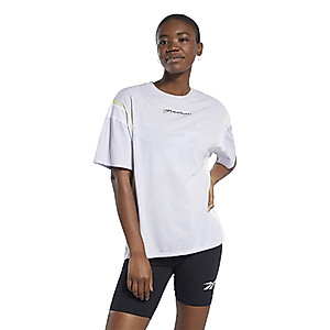 Reebok Workout Ready Meet You There Oversized Tee, Lilac Frost, 2XS