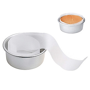 ZCONIEY Non-Stick Parchment Paper Strips Baking Paper Side Liners for 10" Cake Pans Circle 50 Counts