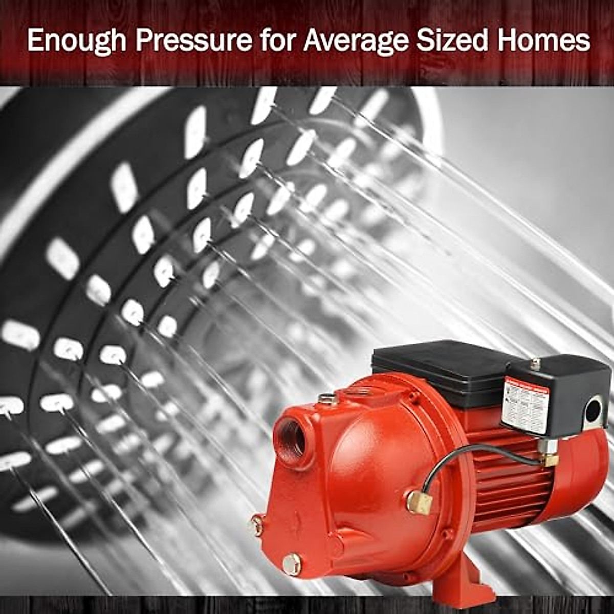 Red Lion RL-SWJ100 1 HP, 17 GPM Dual Voltage (115/230 Volts) Cast Iron Shallow Well Jet Pump, Red, 97081001