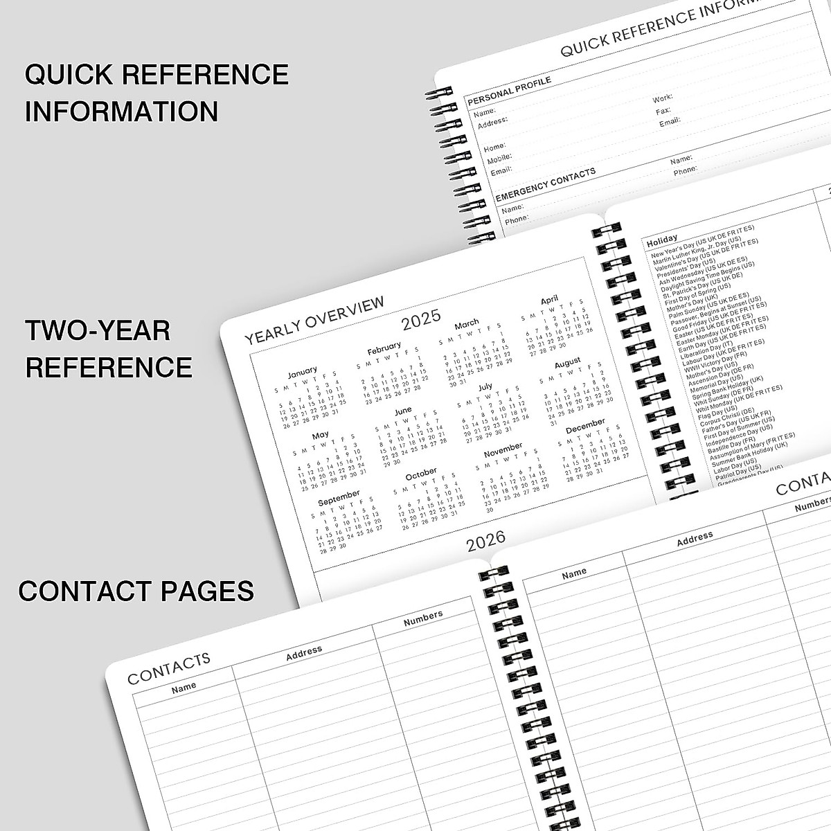 2023 Planner - Jan 2023 - Dec 2023, 8" x 10" (with Twin-Wire Binding), Planner 2023 with Weekly & Monthly Spreads, Strong Twin-Wire Binding, Round Corner, Improving Your Time Management Skill
