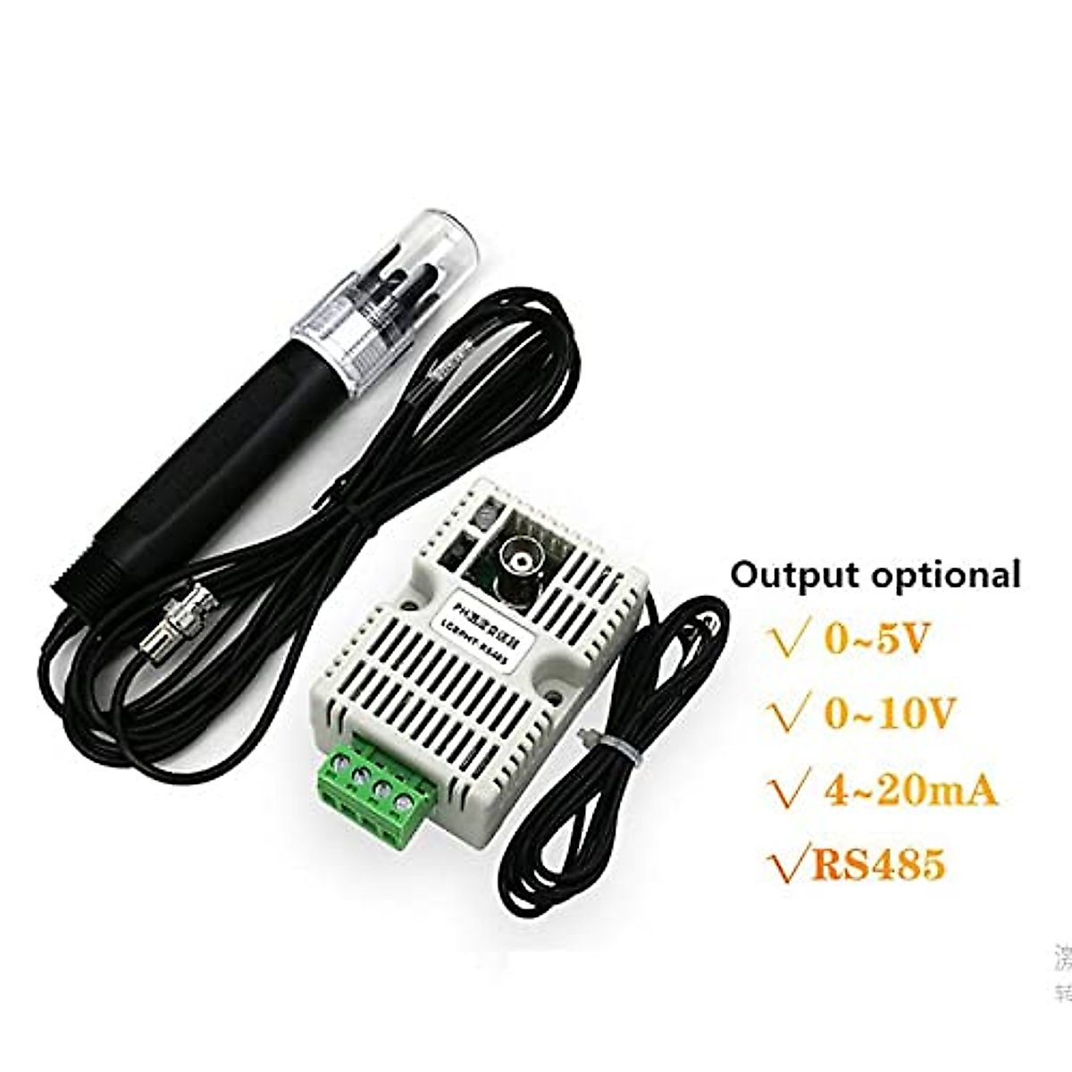 Jieotwice PH Temperature Transmitter Detection Sensor Module RS485/4-20mA/0-10V/0-5V Output with Electrode (0-10V)