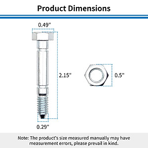 51001500 Shear Bolt Kit Fit for A riens Snowblower - 10 Set of Shear Pins & Nuts Fit for A riens ST1032 ST1028 ST824 ST828 Snow Thrower Auger, Replace 510015 AM122156 AM136890 91550 7091550YP 780-011