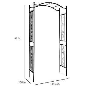 Best Choice Products 92in Steel Garden Arch Arbor Trellis for Outdoor, Yard, Garden, Climbing Plants w/Decorative Wire Lattice - Black