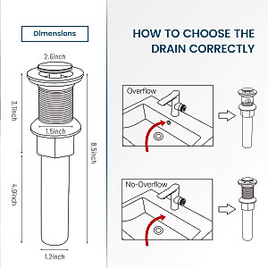 REGALMIX Pop Up Drain, Bathroom Faucet Vessel Vanity Sink Drain Stopper, Built-In Anti-Clogging Strainer, Polished Chrome without Overflow,Fits Standard American Drain Hole(1-1/2" to 1-3/4") R085A-CP