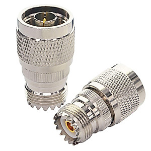 Boobrie N Male to UHF Female SO-239 Connector SO239 Jack to N-Type RF Coaxial Coax Cable Adapter for Antenna/Wireless LAN Device/WiFi/Radio/Coaxial Extension Cable Pack of 2