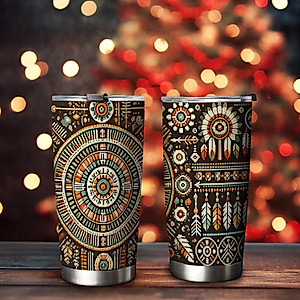 20oz Dreamcatcher Native American Tumbler, Native American Indian Gifts, Coffee Thermos for Women, Men, Stainless Steel Double Wall Vacuum Insulated Coffee Mug, Travel Cup with Lid