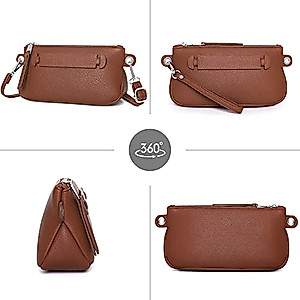 Badiya Small Crossbody Bag for Women, Cell Phone Wallet Purse, Travel Shoulder Handbag with Removable Strap & Wristlet