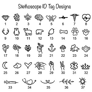 Stethoscope ID Tag for Nurses, Personalized Stethoscope Name Tag Custom Made Nursing ID Charm Graduation Gifts (Stethoscope ID Tag - Style 01)