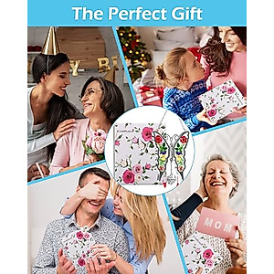 KY&BOSAM Butterfly Suncatcher Mother`s Day Gift I Love You Mom Stained Glass Suncatchers Hanging Ornament for Window Wind Chime Gifts for Mother`s Day Valentine`s Birthday Christmas Dream Catchers