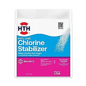HTH Pool Care Chlorine Stabilizer, Swimming Pool Chemical Helps Chlorine Last Longer, Sunlight Protection, 4 Lbs
