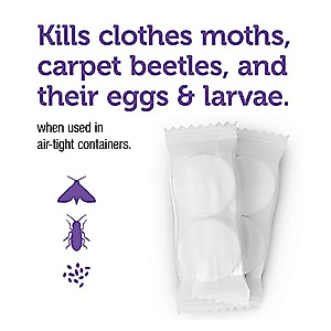 Enoz Lavender Scented Moth Ball Packets, Kills Clothes Moths, Carpet Beetles, Eggs and Larvae, 12 oz Resealable Bag