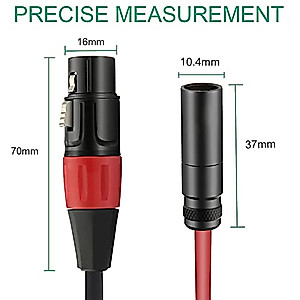 JOMLEY Mini XLR to XLR Cable,XLR Female to Mini XLR Male Microphone Audio Cable for Blackmagic Pocket 4K Camera Video Assist 4K - 3ft