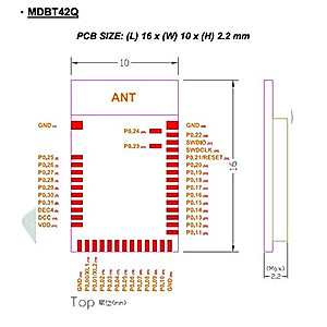 MDBT42Q-192KL Nordic nRF52811 Module Chip Antenna Bluetooth Zigbee Thread ANT+ BT5.2 BT5.0 FCC IC CE Telec KC RCM SRRC