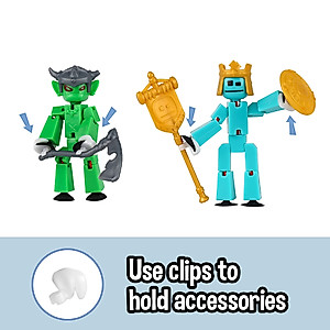 Zing StikBot Theme Pack Medieval Pack - Collectible Action Figures and Accessories, Stop Motion Animation, Ages 4 and Up (Pack A)