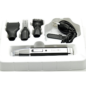 4 in 1 Rechargeable Nose Sideburn Eyebrow Beard Ear Hair Trimmer for Men & Women, Nose Ear Trimmer/Beard Trimmer/Sideburn Trimmer/Eyebrow Trimmer (Black)