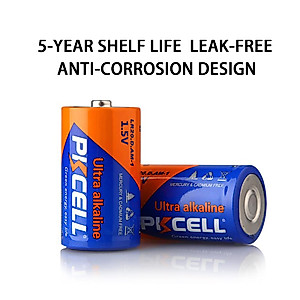 1.5V D Size AM-1 MN1300 Batteries Alkaline Battery lr20 Count Pcs (2)