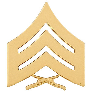 Marine Corps USMC chevron satin gold SGT Sergeant E5 Pair