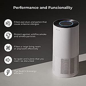 Miko Air Purifier For Home Large Room 970 Sqft | H13 True HEPA With PM2.5 Sensor, Auto Function, 4 Fan Speeds & Sleep Mode- Removes Up to 99.97% of Allergies, Asthma, Smoke, Dust, Pollen, For Home