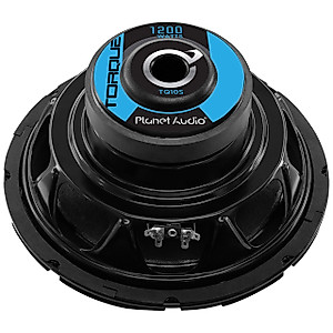 Planet Audio TQ10S Torque Series 10 Inch Car Subwoofer - 1200 Watts Max, Single 4 Ohm Voice Coil, Sold Individually, Hook Up to Amp