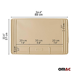 OMAC Under The Sink Mat, Trimmable, Waterproof, Raised Edge Cabinet Liner Protector for Kitchen and Bathroom, 34.64 by 22.44 inches, Beige